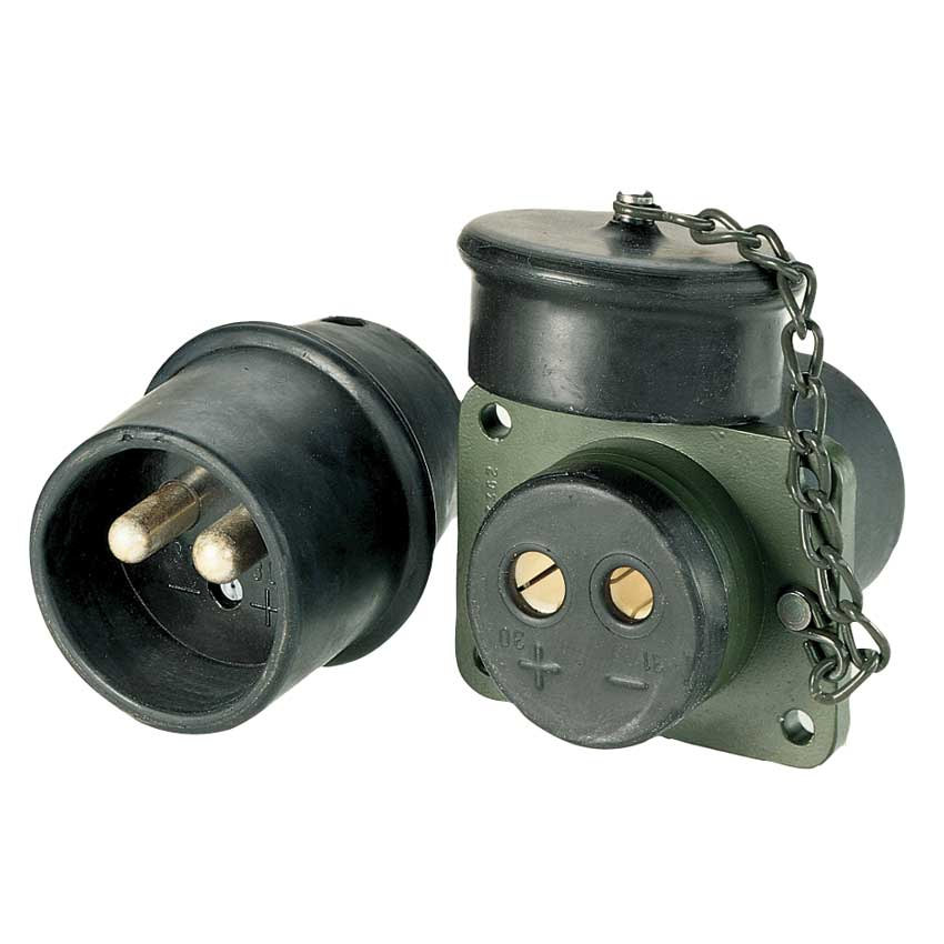 2 Pole Military Plug With Solder Pin Contact 70mm² Cable - 2 Pole ...